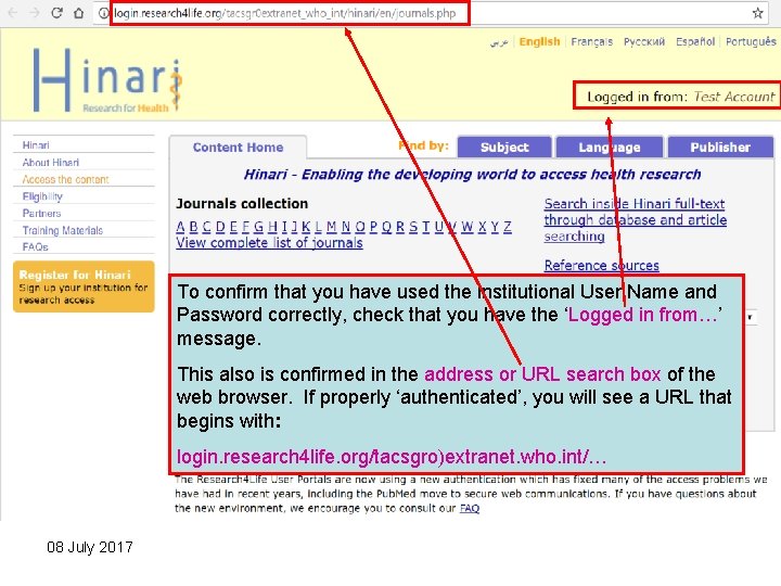 Hinari Basic Course Module 3 Appendix 1 Hinari