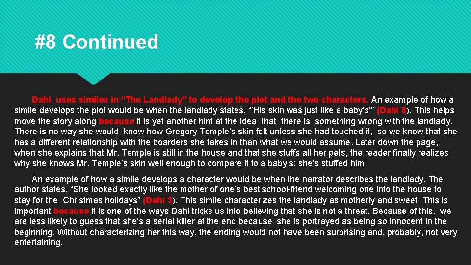 The Landlady Text Dependent and Discussion Questions Issa