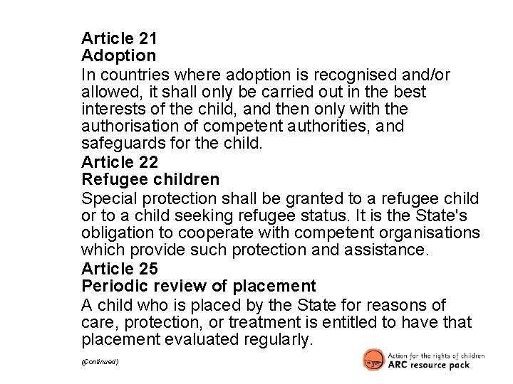 Critical issue module 6 Separated children in emergency