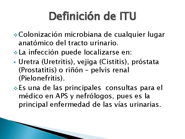 INFECCIONES DEL TRACTO URINARIO Prof Dr Juan Ricardo