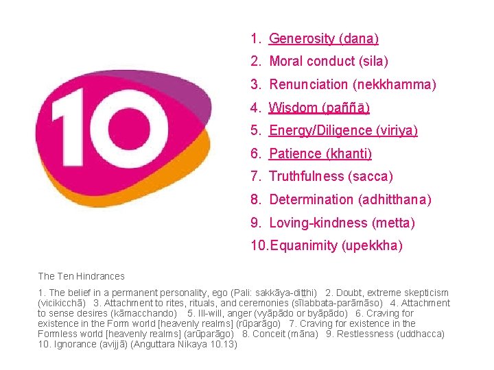 10 Paramis Priorities Perfections Yap Ching Wi chingwigmail