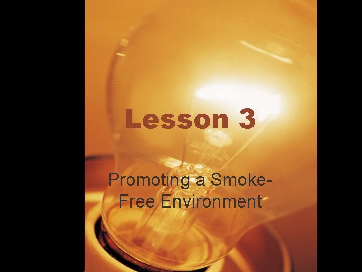 Lesson 3 Promoting a Smoke Free Environment Terms