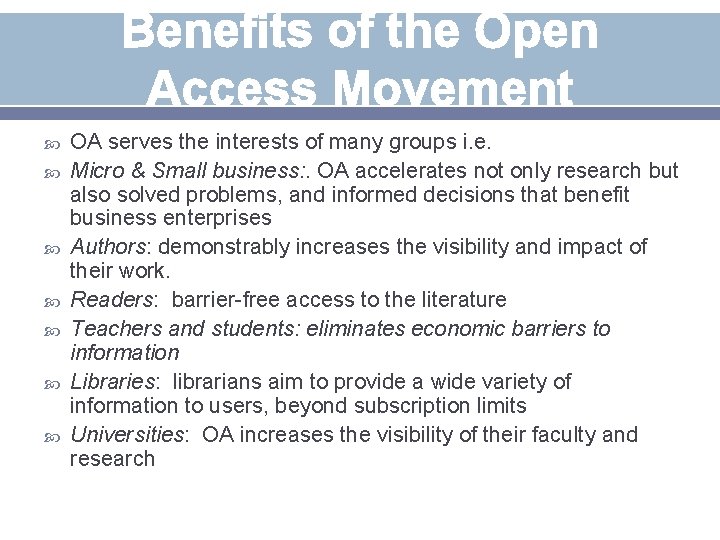 Open Access Movement A Primer for Higher Education