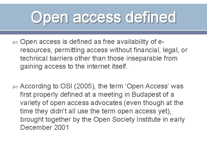 Open Access Movement A Primer for Higher Education