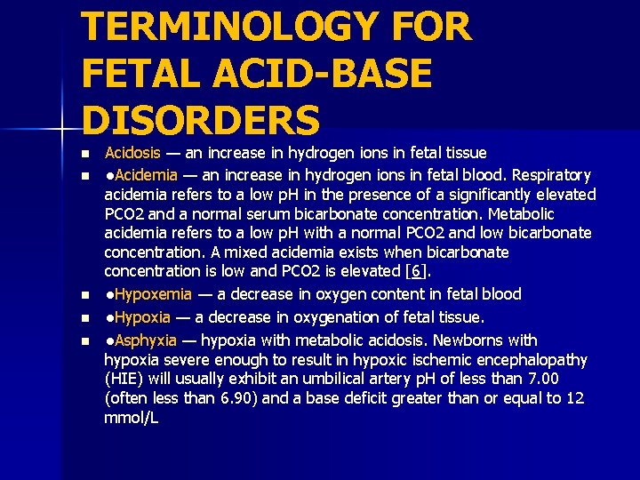 fetal distress up to date 2014 TERMINOLOGY FOR