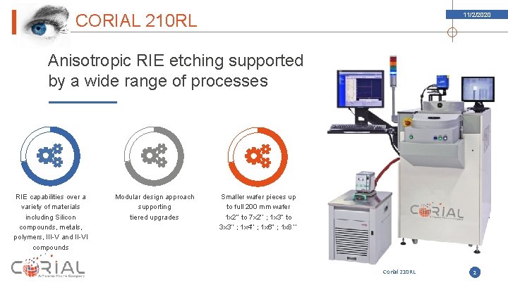 CORIAL 210 RL 1122020 Anisotropic RIE etching supported