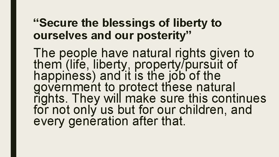 THE PREAMBLE TO THE US CONSTITUTION The US