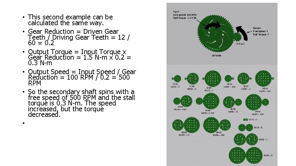 Mechanical Power Transmissions II Gear Ratios Gears are