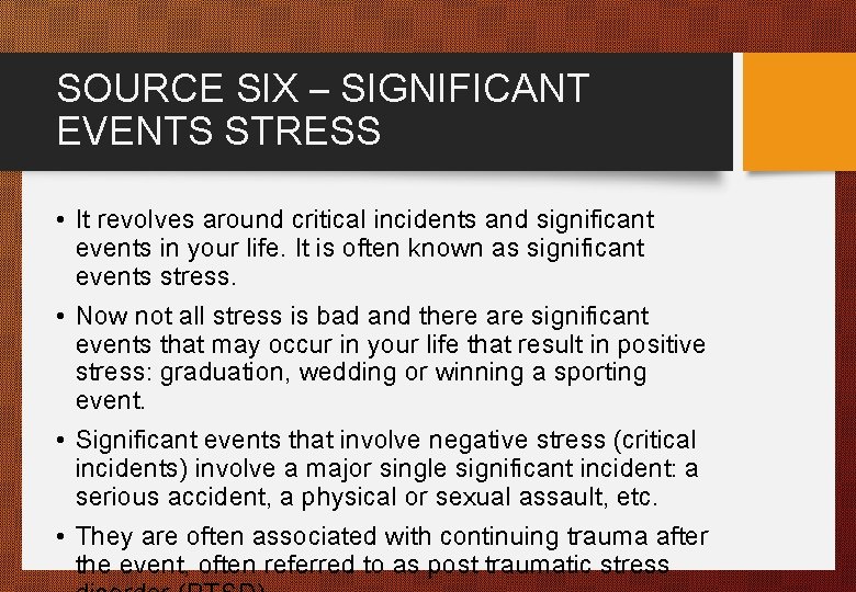 Chapter 8 Stress management strategies 8 1 Identify