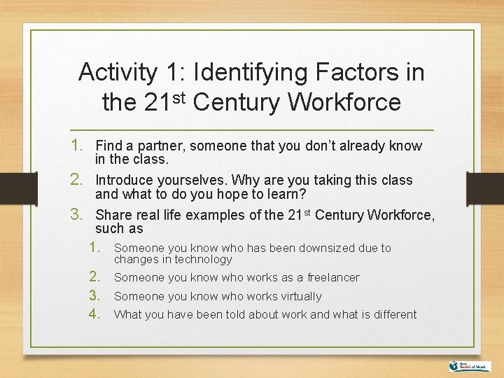 Work in the 21 st Century Its a