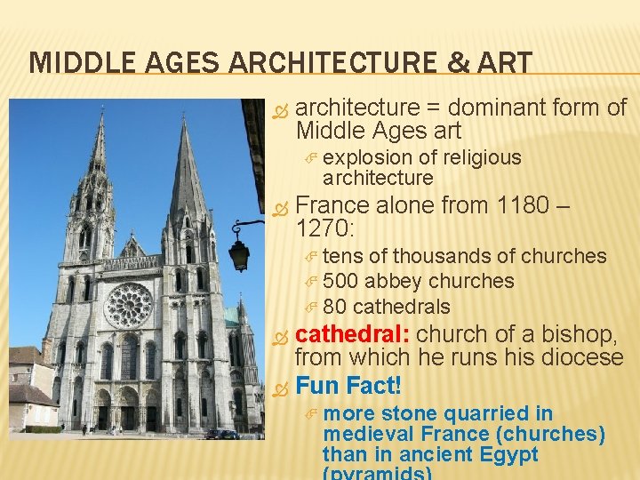 EDUCATION ARCHITECTURE AND ART IN MIDDLE AGES EUROPE