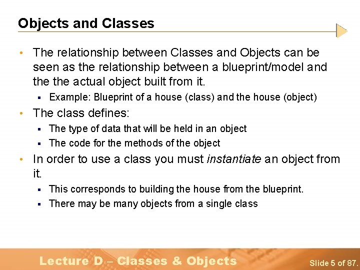 Lesson 4 Classes Objects Unit D 1 Introduction