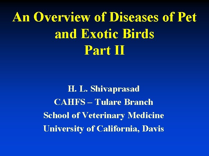 An Overview of Diseases of Pet and Exotic