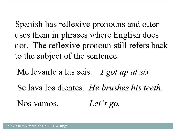 Reflexive Verbs In English pronouns that indicated that