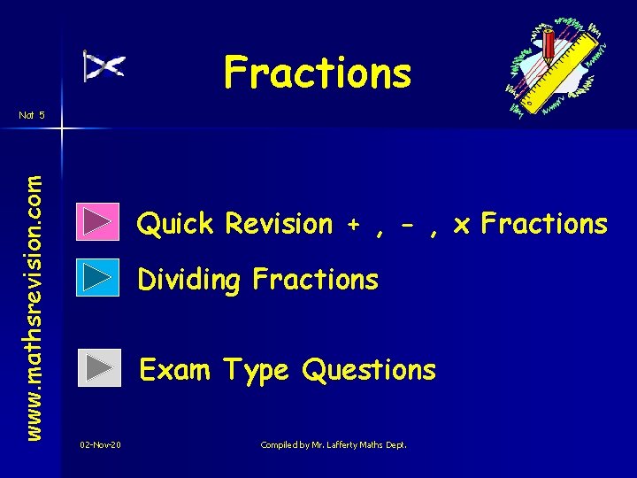 Fractions www mathsrevision com Nat 5 Quick Revision