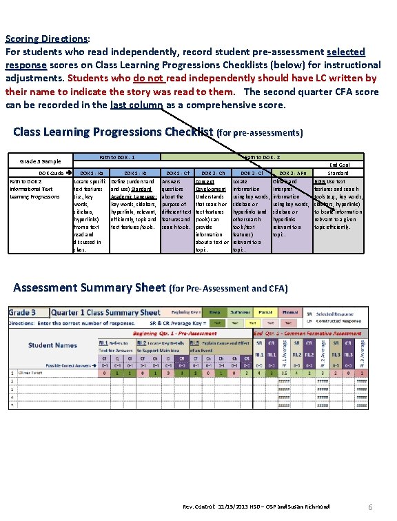 Grade PreAssessment for Quarter 2 Reading Informational Text
