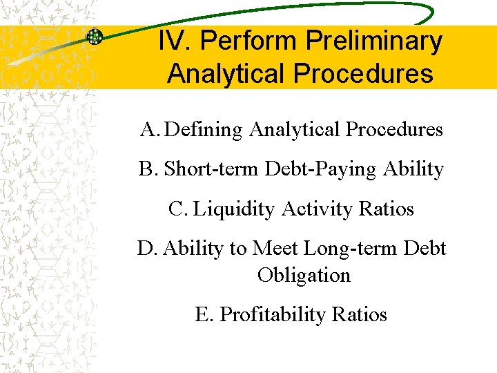 Chapter 8 Audit Planning and Analytical Procedures J