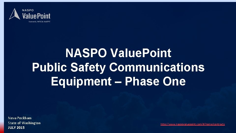 NASPO Value Point Public Safety Communications Equipment Phase