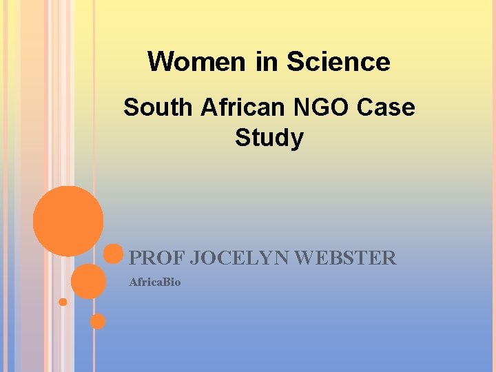 Women in Science South African NGO Case Study