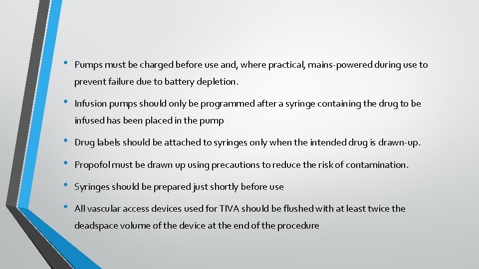 Set up mac procedure pumps for propofol in or - roomwa