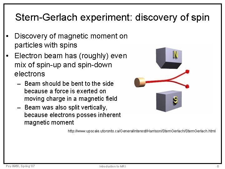 Introduction to MRI NMR Physics reminders Nuclei and