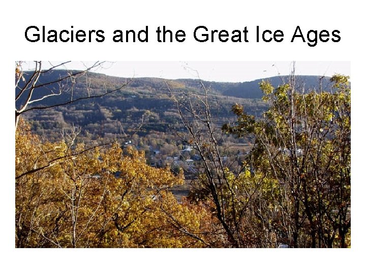 Glaciers and the Great Ice Ages Pleistocene Epoch