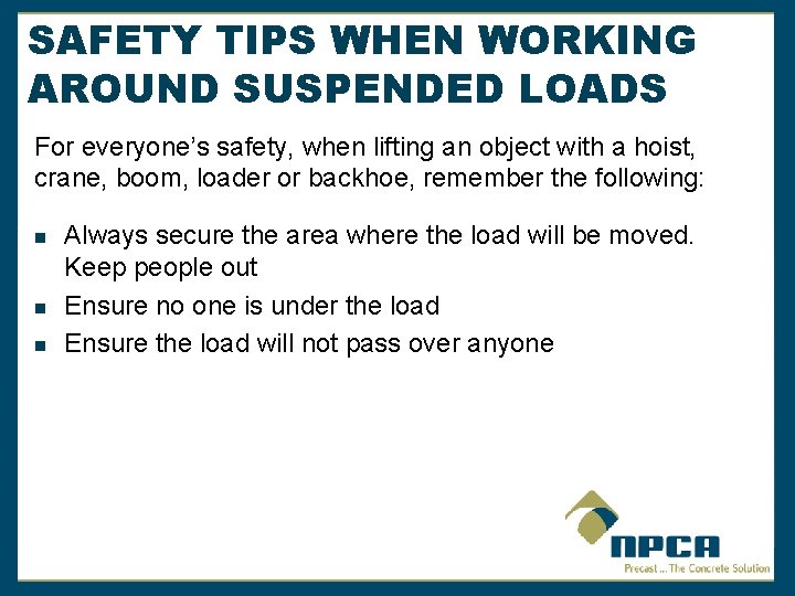 Working AroundUnder Loads INTRODUCTION Whether its a load