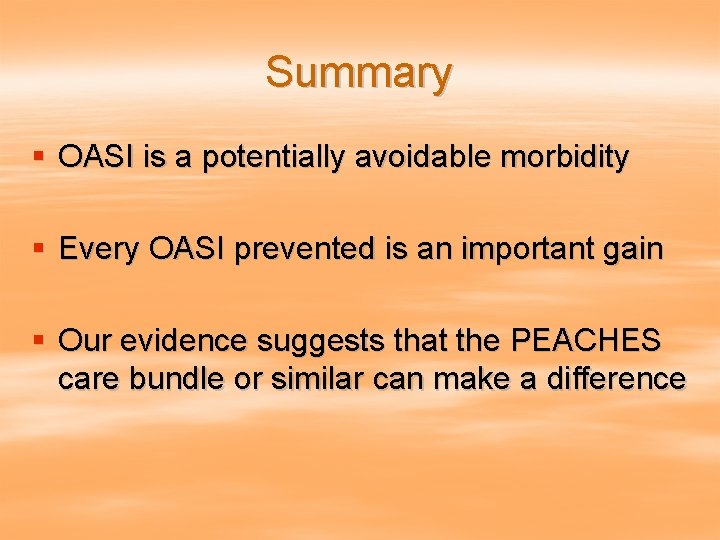 PEACHES care bundle reducing OASI Julie Frohlich Guys