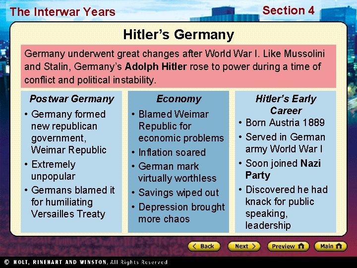 Section 4 The Interwar Years Mussolinis Italy After