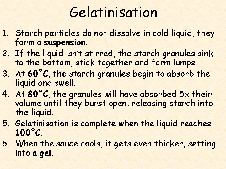 Functional properties of food Year 11 Objectives What