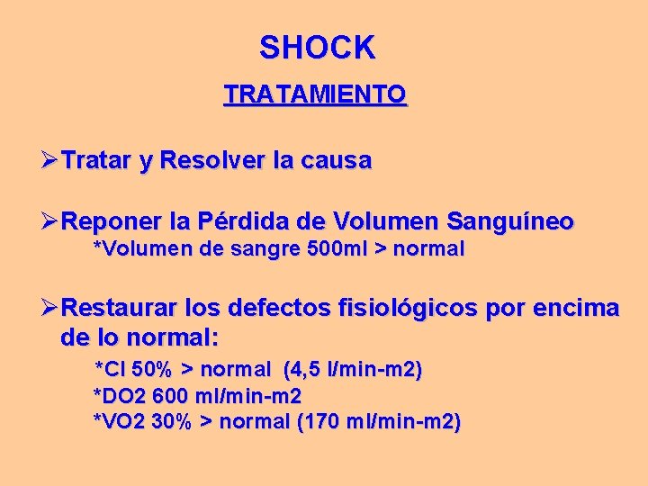 SHOCK Concepto Es un estado de hipoperfusin tisular