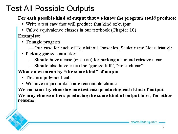 Functional Testing Motivation Example Basic Methods Timing 30
