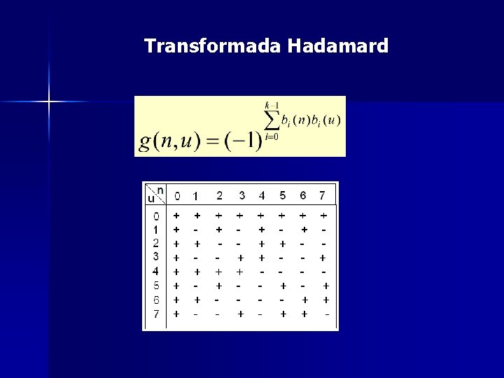 OTRAS TRANSFORMADAS ESPECTRALES DISCRETAS Transformada Discreta de Fourier