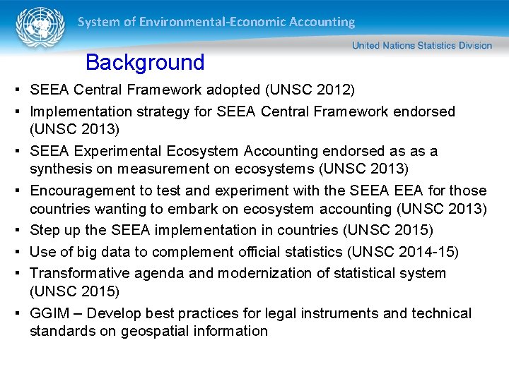 System of EnvironmentalEconomic Accounting SEEA Implementation Strategy An