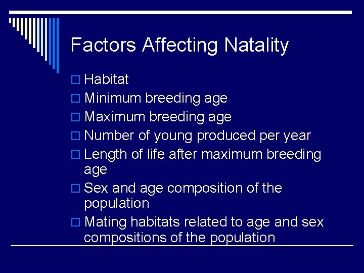 Population Numbers Population Dynamics o Short and Longterm