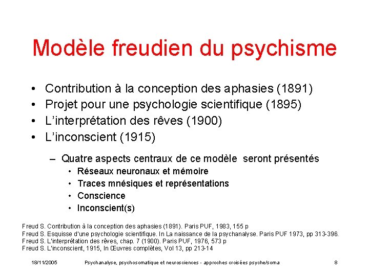 Psychanalyse psychosomatique et neurosciences Dr JeanMichel Thurin ...