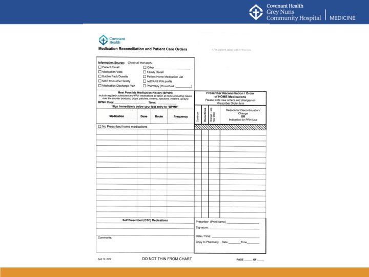 Medication Reconciliation ROP Compliance Medicine Accreditation 2016 What