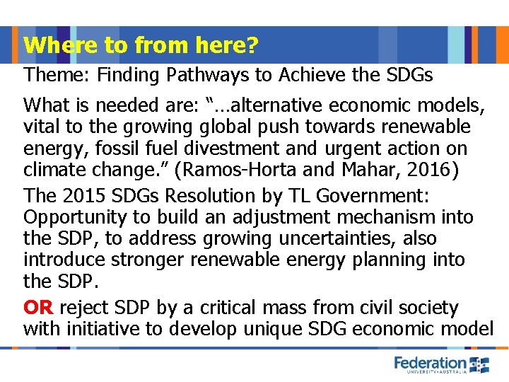 Federation Business School Sustainable Development Goals SDGs as