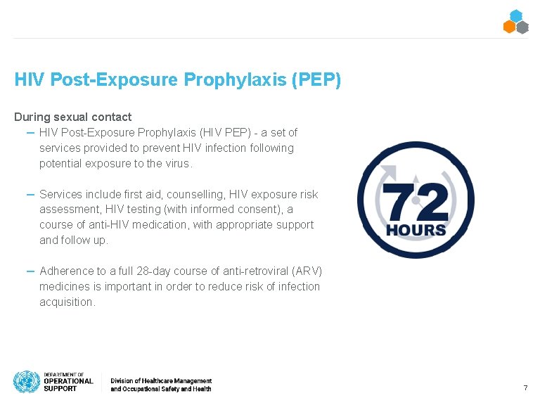 UN HIV PEP BRIEFING HIV PostExposure Prophylaxis PEP