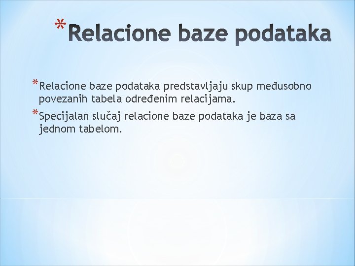 Kasa Ferenc ta su to relacione baze Osnovni