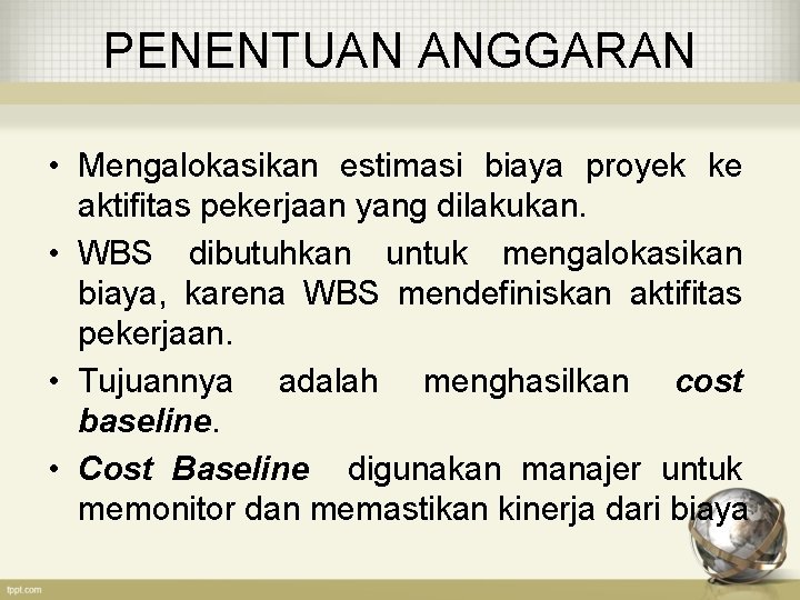 MANAJEMEN BIAYA COST PROYEK PERTEMUAN 5 PENTINGNYA PENGELOLAAN