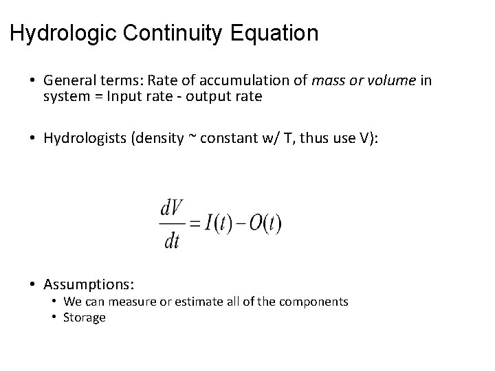 Understanding the Hydrologic Cycle Dr Nicolas Zegre Global