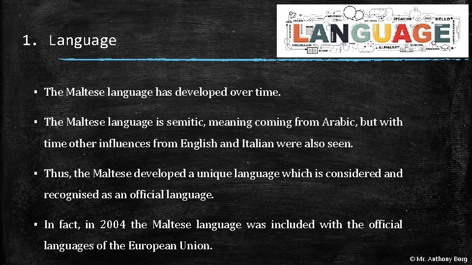 Culture The five aspects related to Culture Mr