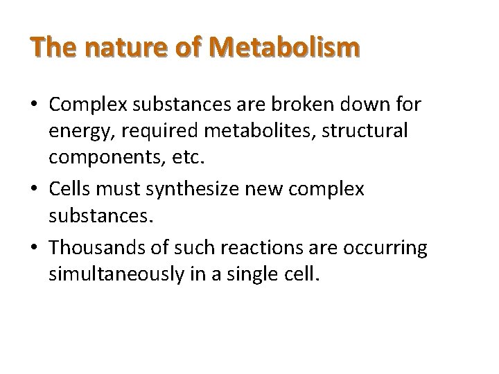 General metabolism Bioc 211 How the body converts