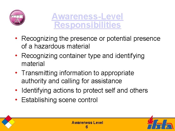 AwarenessLevel Lesson 1 Presentation Hazardous Materials for First
