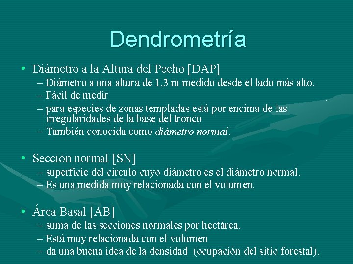 MENSURA FORESTAL DASOMETRA Introduccin Definicin Graves 1906 La
