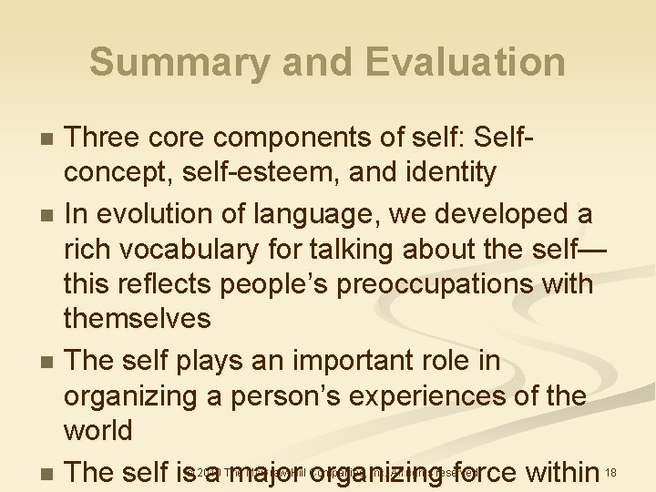 Chapter 14 Approaches to the Self 2010 The