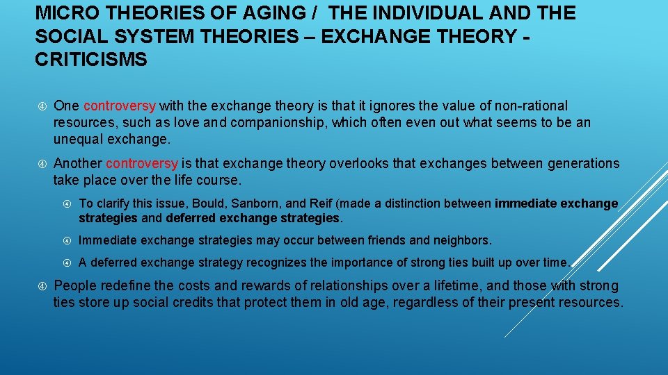 THEORIES OF AGING CHAPTER OUTLINE The origins of