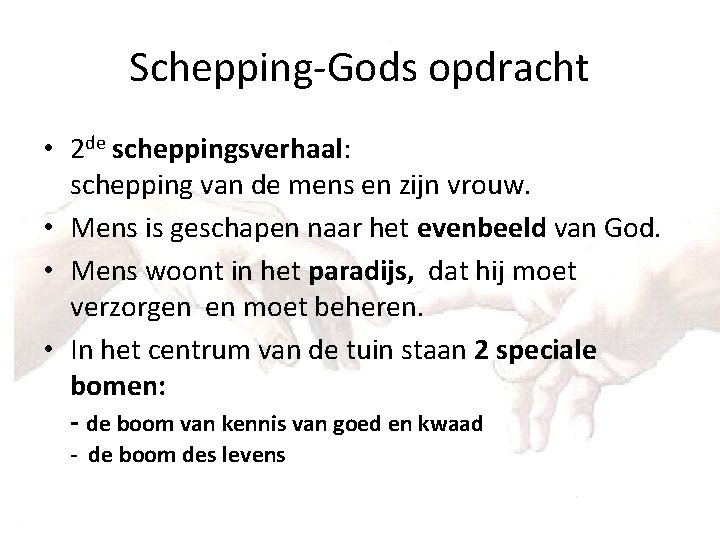 LEVENSBOOM LEVENSUITDAGING ScheppingGods opdracht Scheppingsverhaal 6 ...