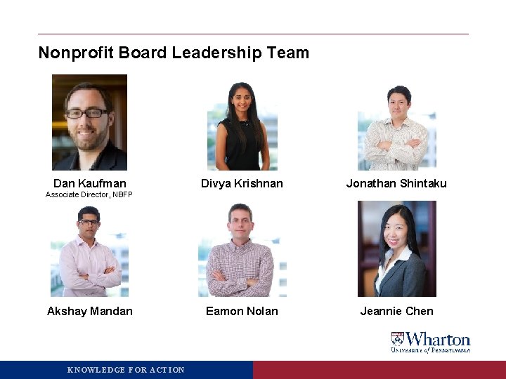 NONPROFIT BOARD FELLOWS PROGRAM 2015 2016 Wharton Leadership